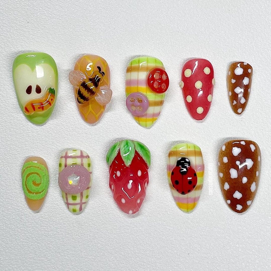 FELT BUTTONS — Fruit, Button Sweater Press Ons | Fruit Nails | Lady Bug ...