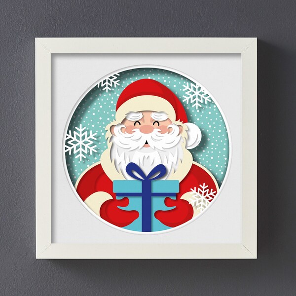 Santa Shadow Box - Etsy