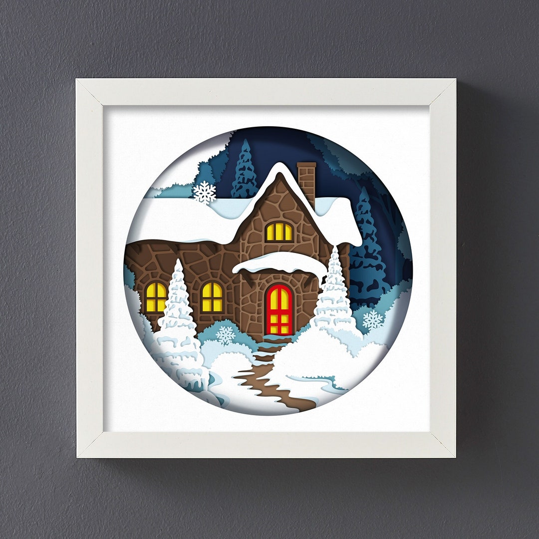 3D Christmas Shadow Box Svg 2 Shadow Box Svg Winter Shadow - Etsy