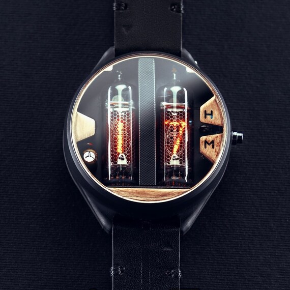 Nixie Tube Watch In-16 Made of Brass With BLACK CHROME Finish - Etsy