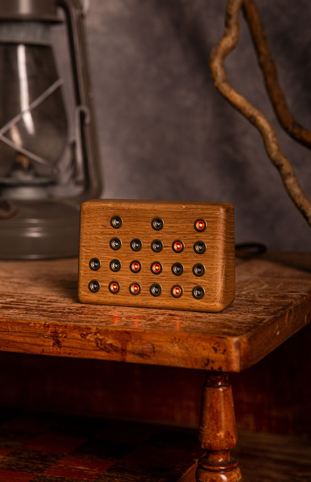 Binary Clock Made of Oak , Nixie Clock , Unusual Clock , Unique Gift, Personalization Gift ...