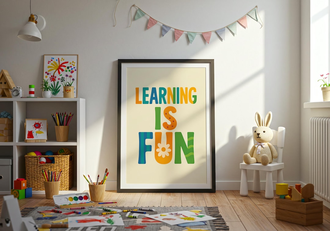 Learning is Fun Retro Poster, Classroom Wall Art for Teachers, Colorful ...