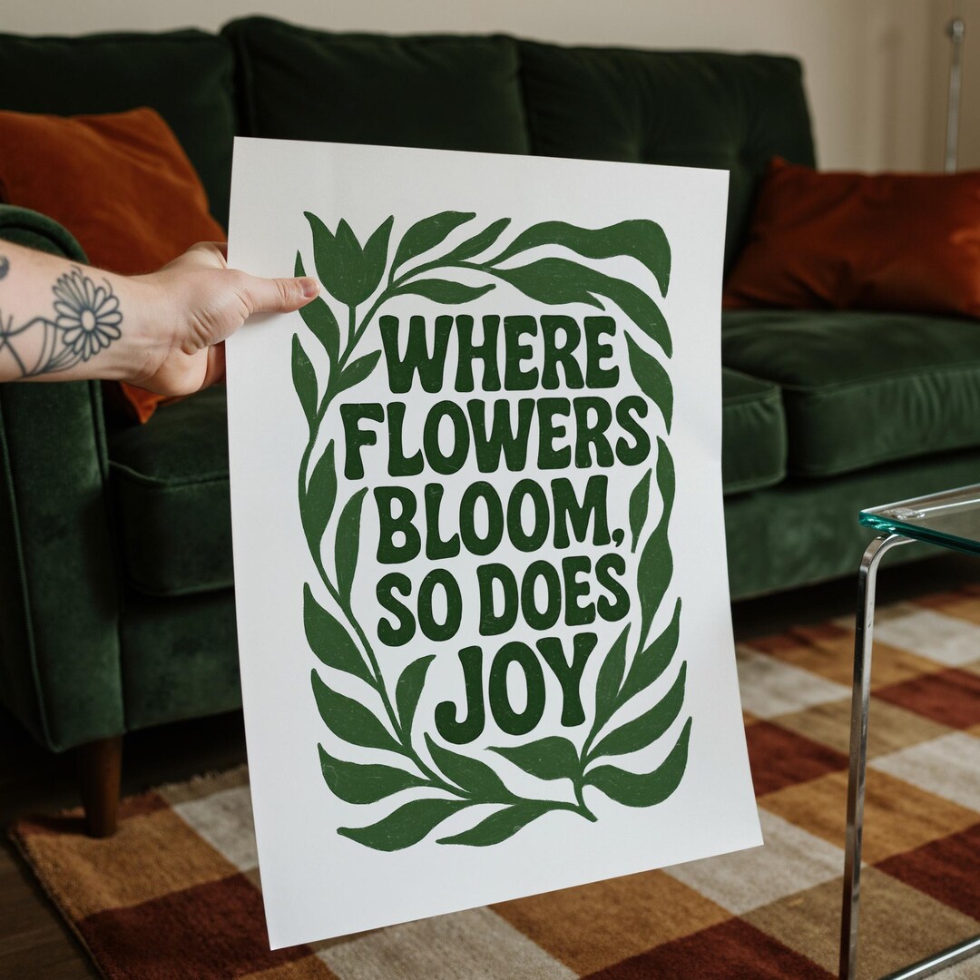 Botanical Flower Quote Print, Inspirational Nature Art (digital ...