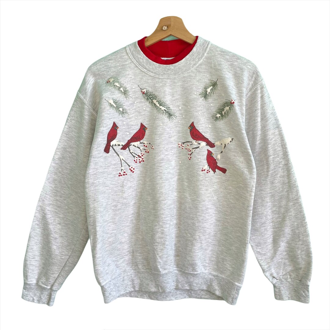 Pick Vintage Cardinal Bird Sweatshirt Pullover Cardinal Bird Crewneck ...