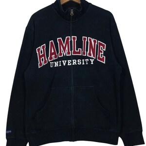 Pick Vintage Hamline University Fullzip Sweater Spellout Logo Size ...