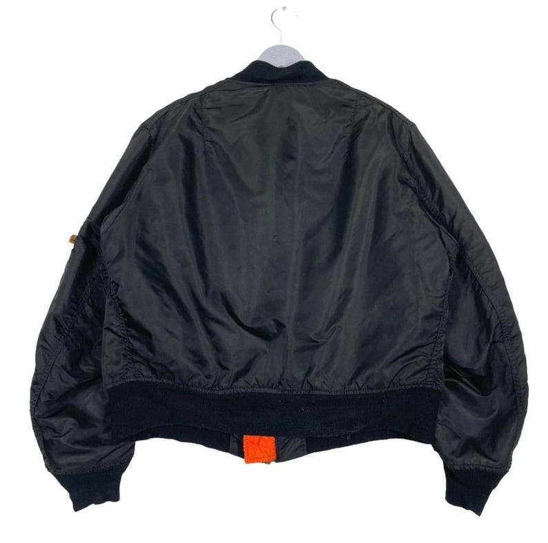 Pick!! 80s Alpha Industries Ma1 Bomber Riot Jacket Military Black Zipper Flight Jacket Size ...