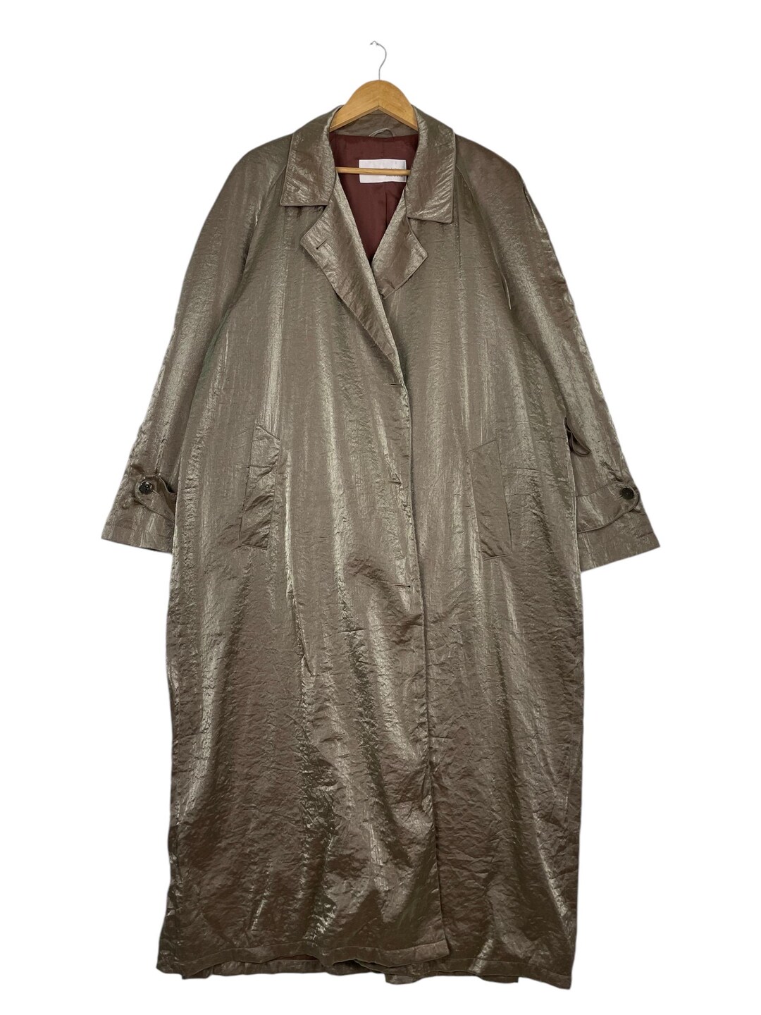 Pick Jones New York Light Long Jacket Shinny Bronze Outweather Trench ...
