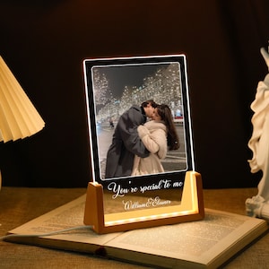 Personalized Photo Night Light Plaque,couple Photo Lamp,custom Acrylic ...