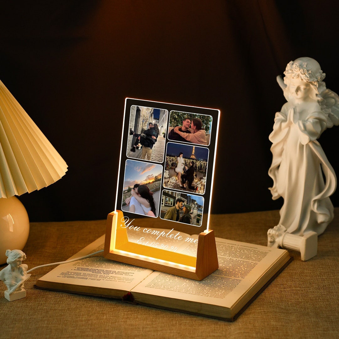 Personalized Photo Night Light Plaque,couple Photo Lamp,custom Acrylic ...