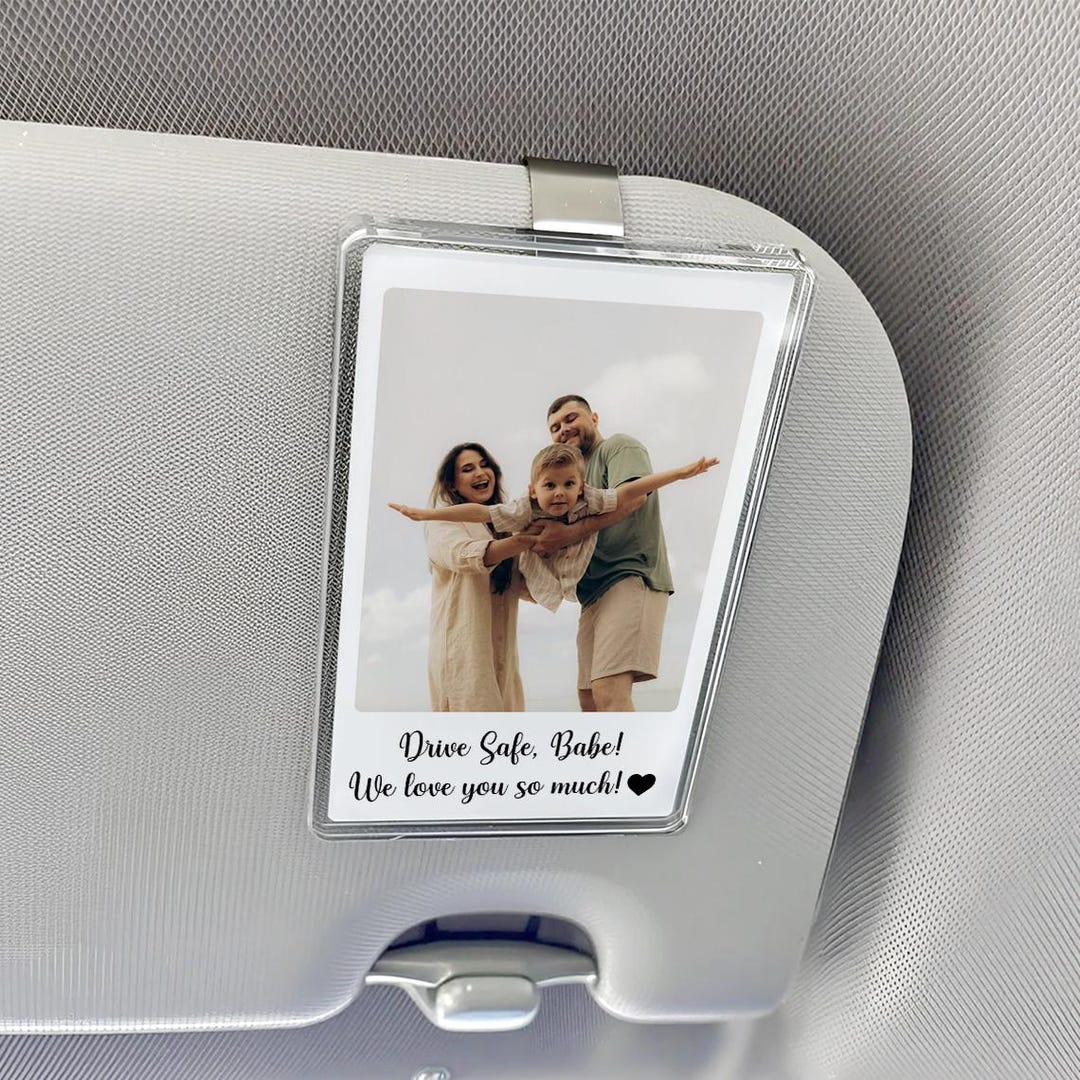 Custom Acrylic Sun Visor Picture Clip,family Photo Car Visor Clip,car ...