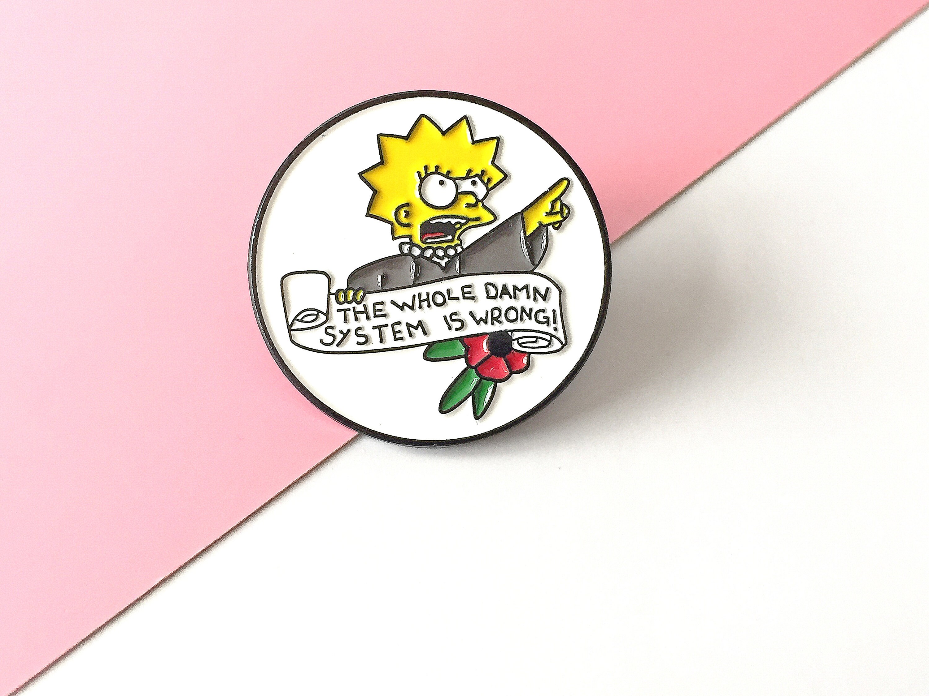 The Simpsons Cartoon Enamel Pin Pins Lovely Cute Soft Kawaii - Etsy