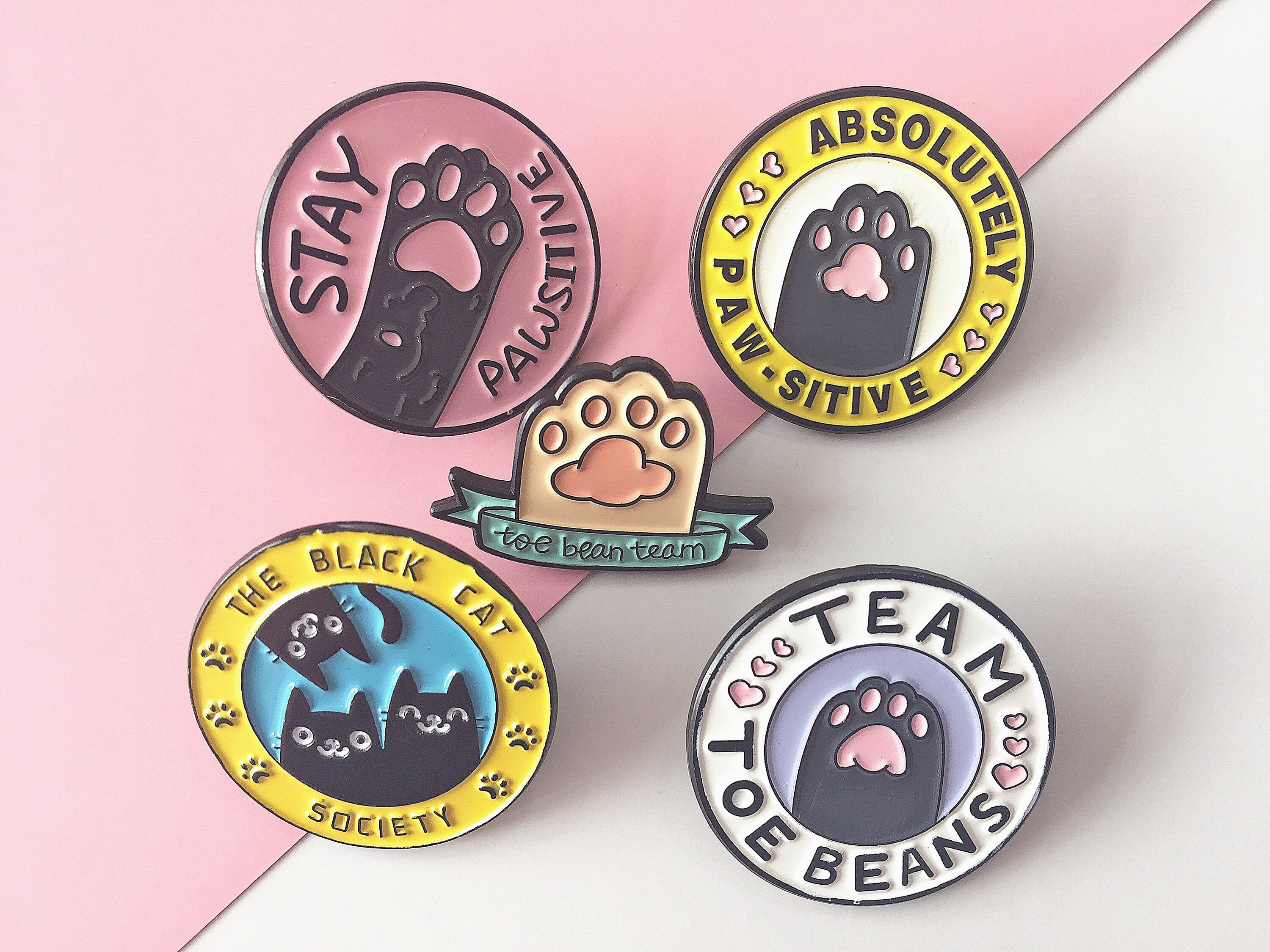 Absolutely Pawsitive Team Toe Beams the Black Cat Society | Etsy