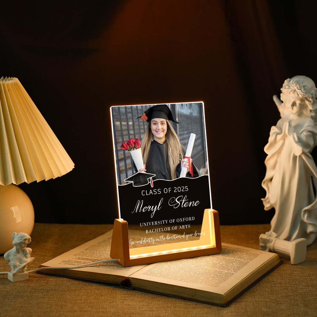 Custom Graduation Photo Night Light, Personalized Graduation Gift LED ...