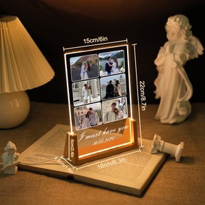 Personalized Photo Night Light Plaque,couple Photo Lamp,custom Acrylic ...