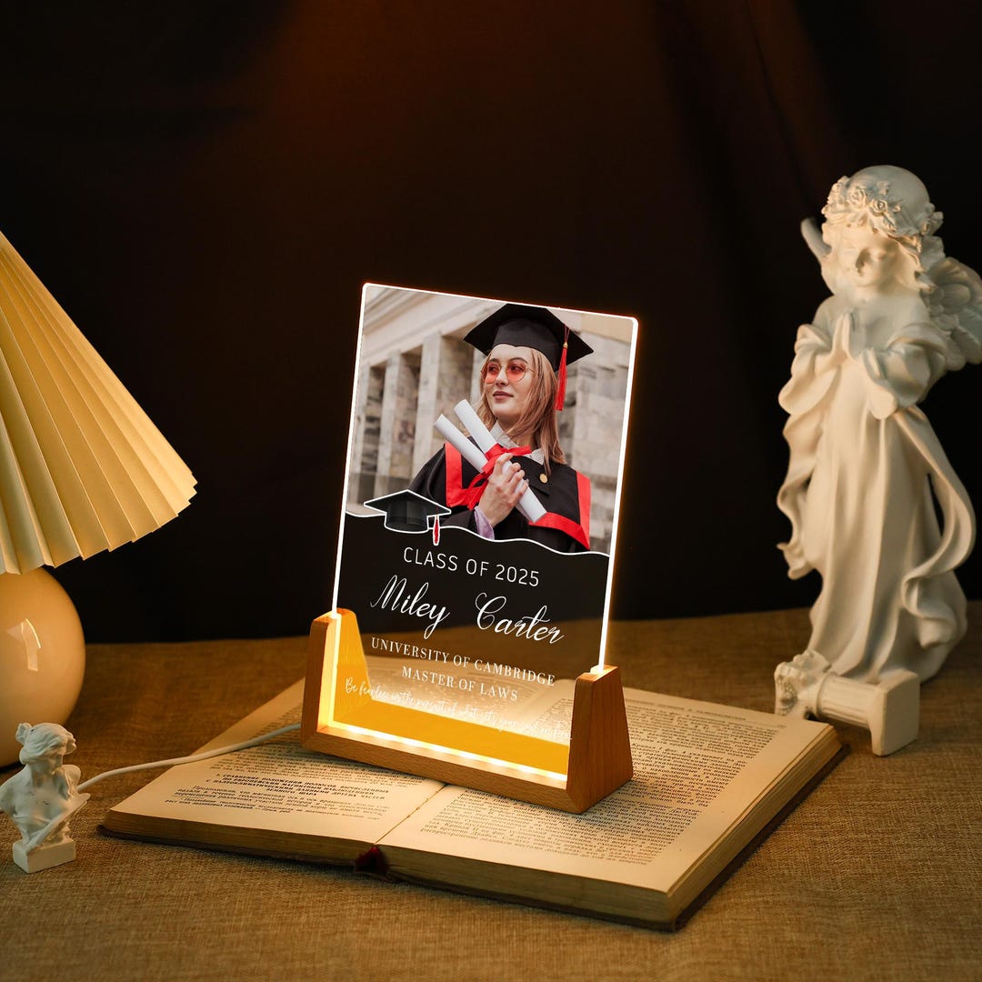 Custom Graduate Photo With Name Night Light, Custom Class of 2025 Gift ...