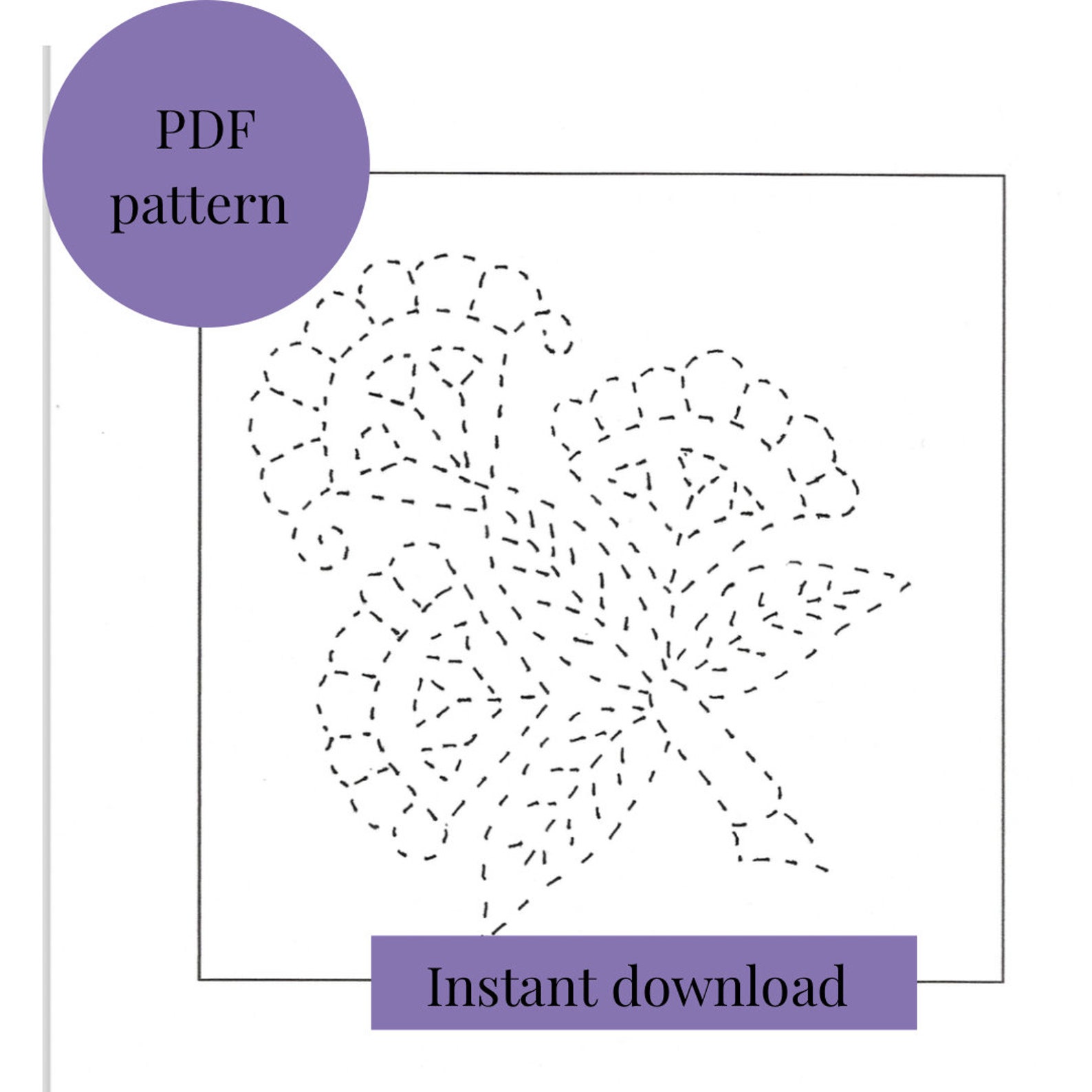 Japanese Sashiko Pdf Pattern Download 15cm by 15cm - Etsy