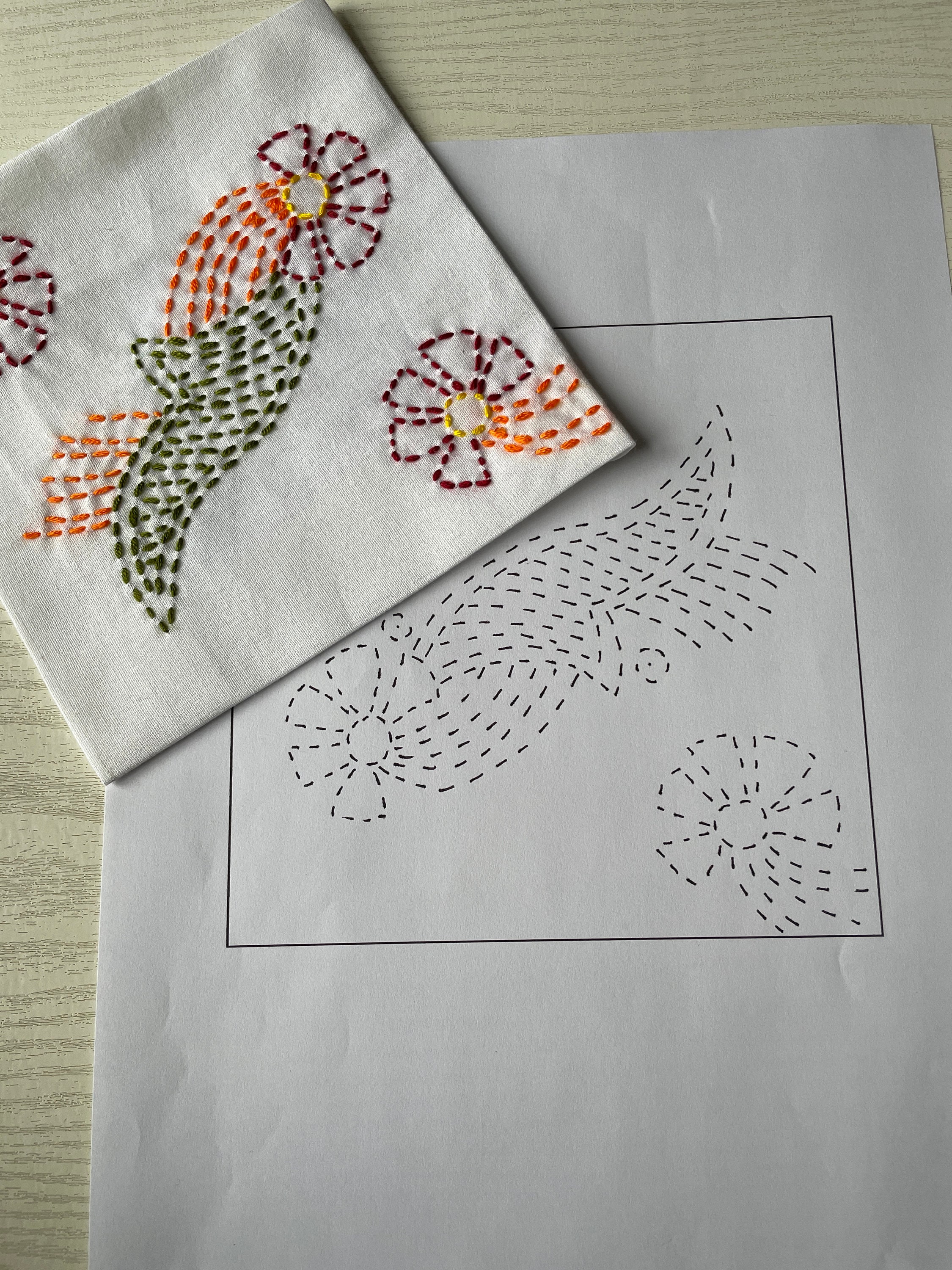 Japanese Sashiko Pdf Pattern Download 15cm by 15cm - Etsy