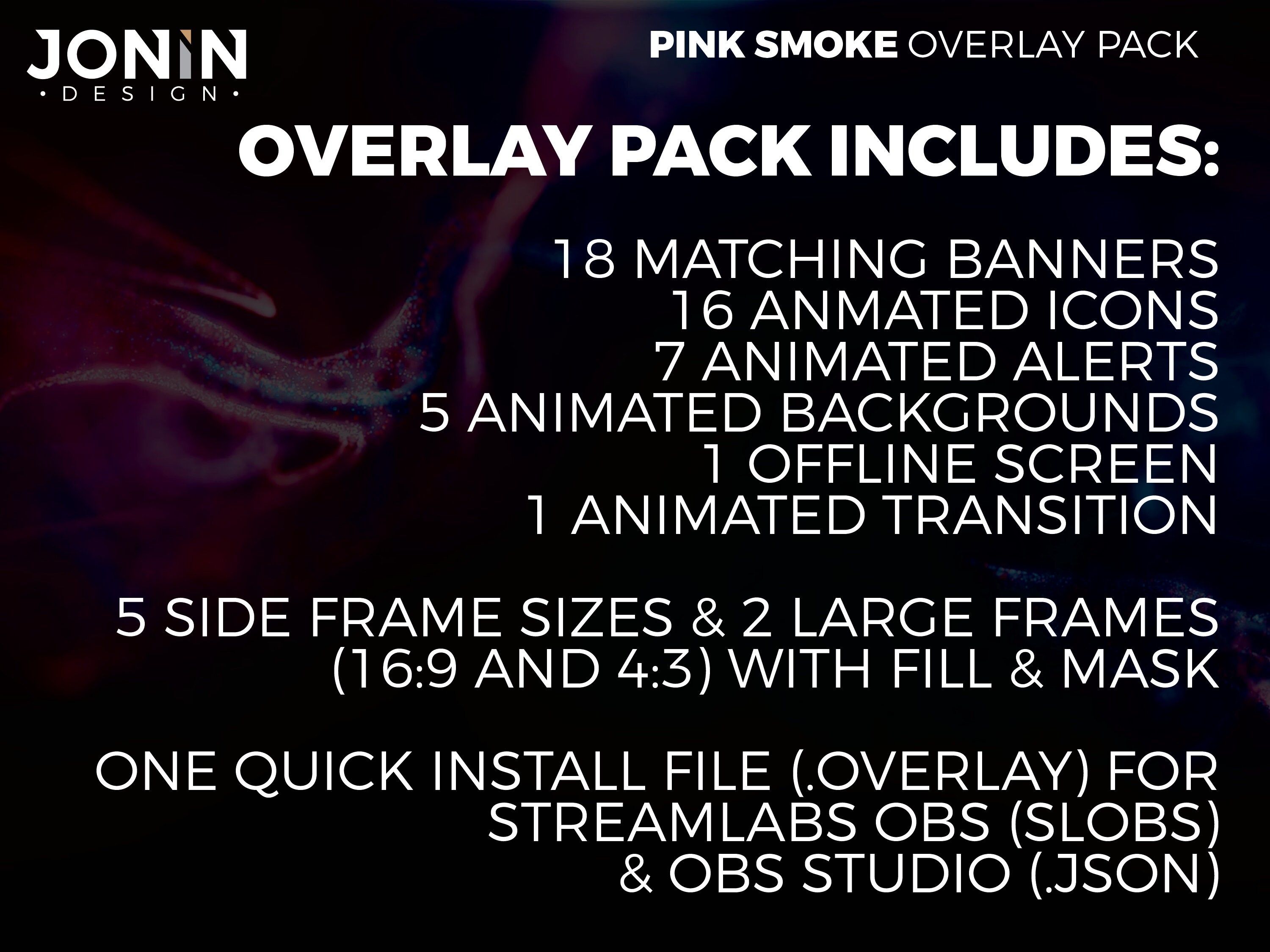 Twitch Pink Smoke Overlay Pack Chatting / Gaming / Starting | Etsy