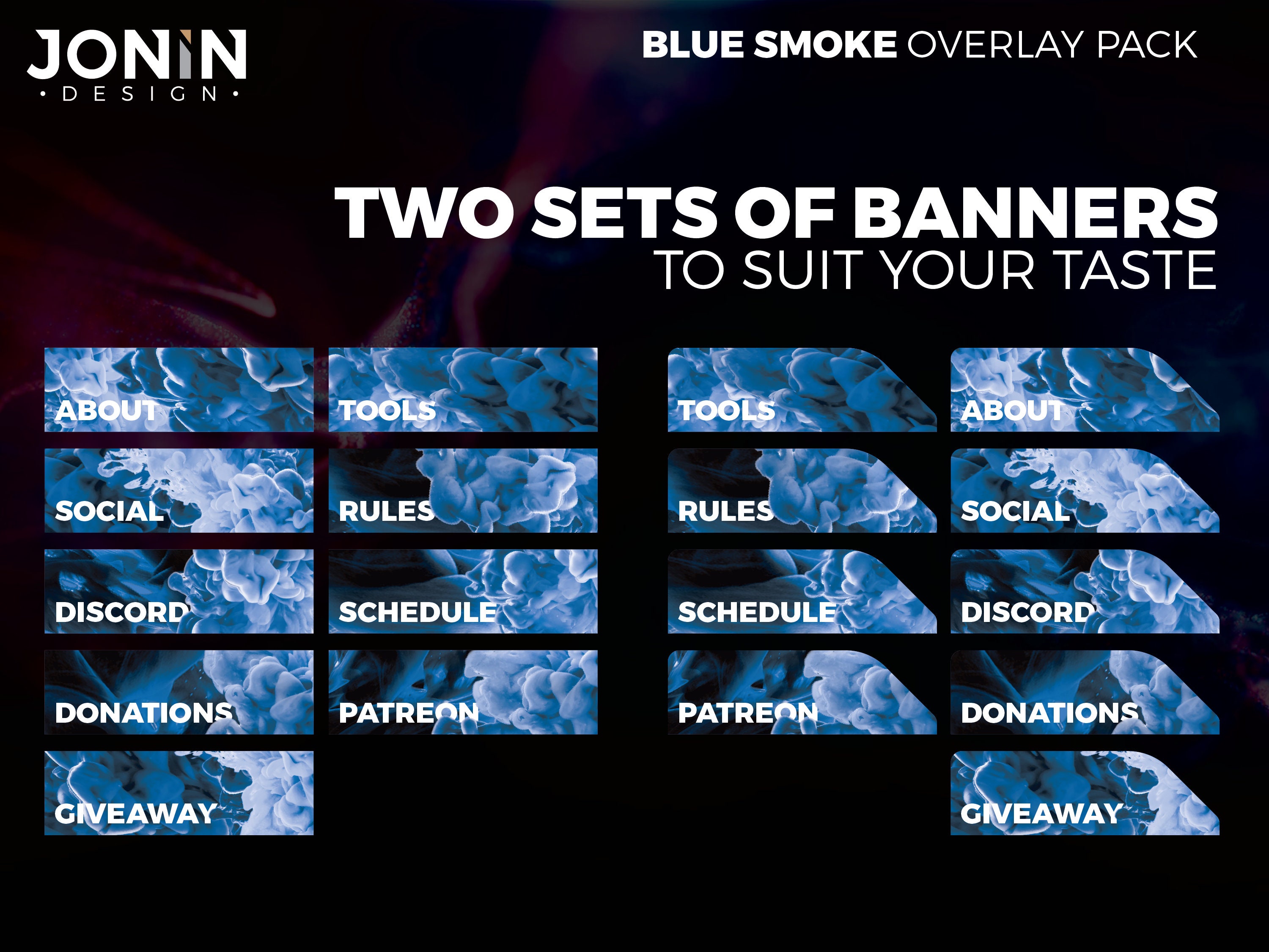 Twitch Blue Smoke Overlay Pack Chatting / Gaming / Starting / BRB ...