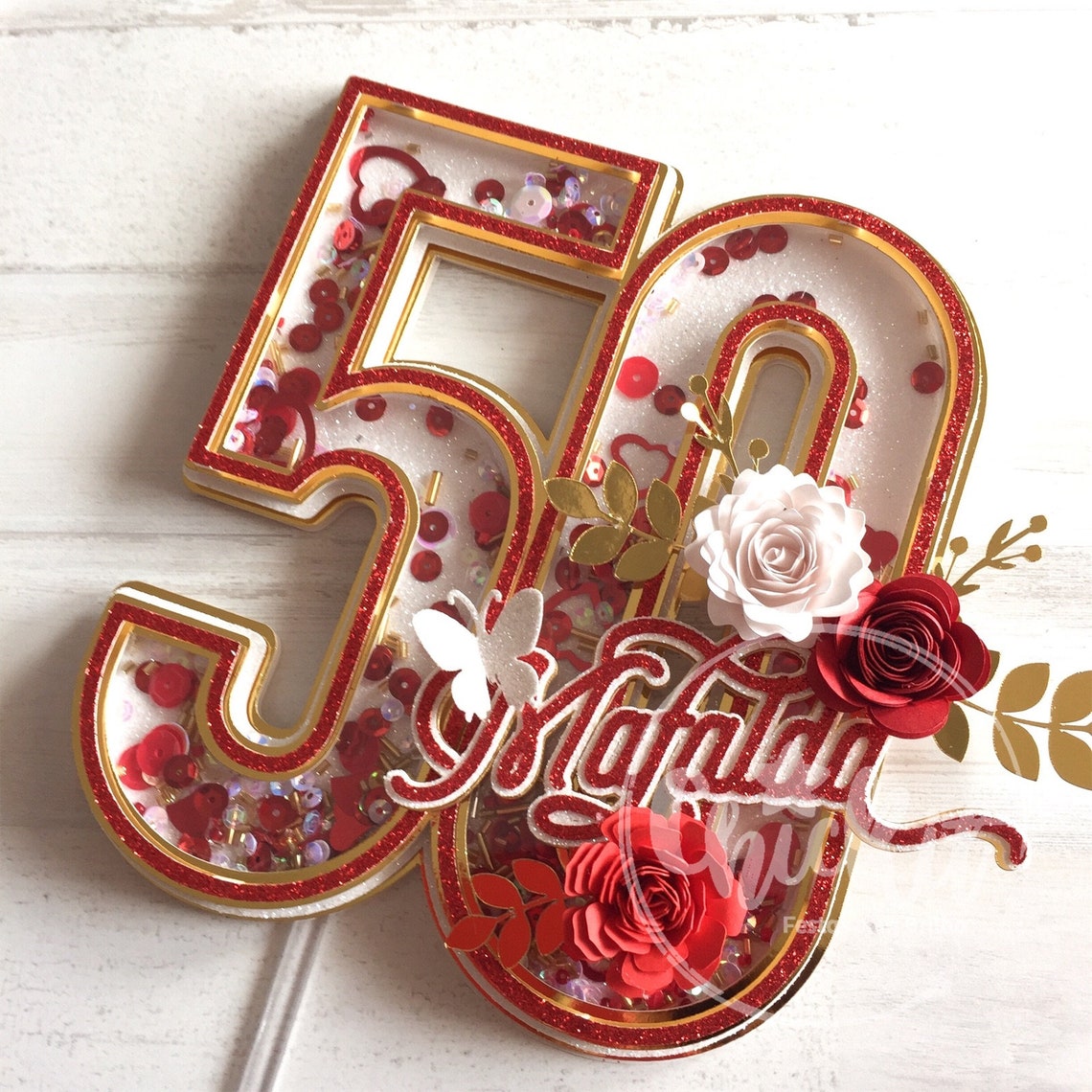 Number Shaker Cake Topper / Cake Topper | Etsy