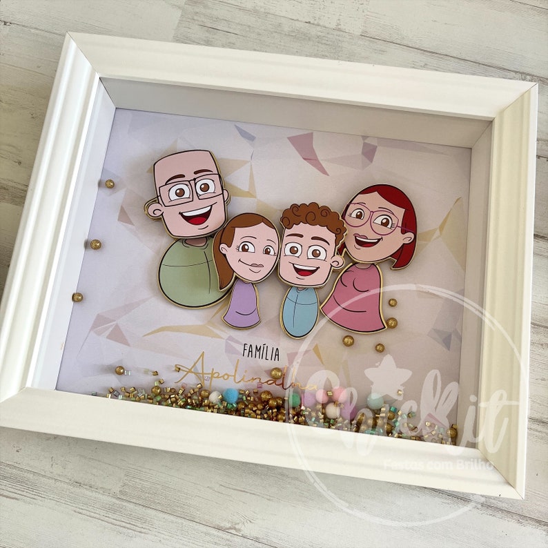 Personalized Family Shadow Box: Custom Paper Illustration - Etsy UK
