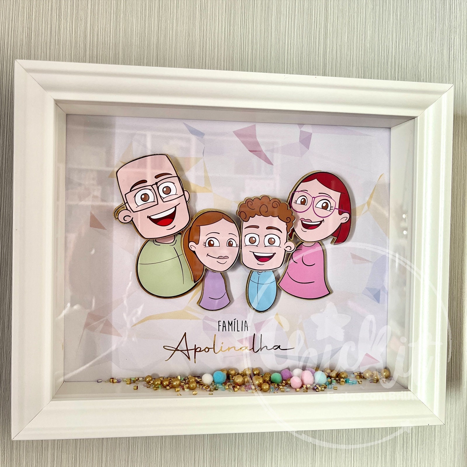 Personalized Family Shadow Box: Custom Paper Illustration - Etsy UK