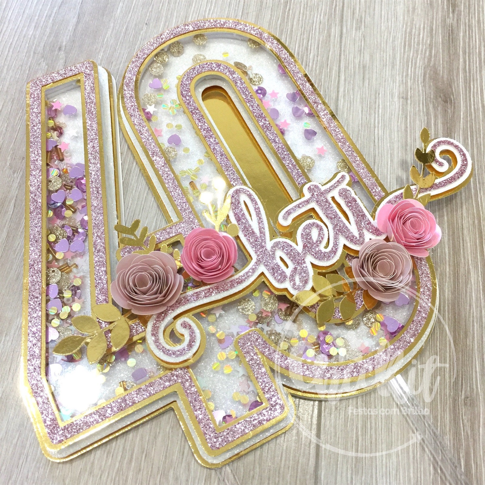 Number Shaker Cake Topper / Cake Topper - Etsy