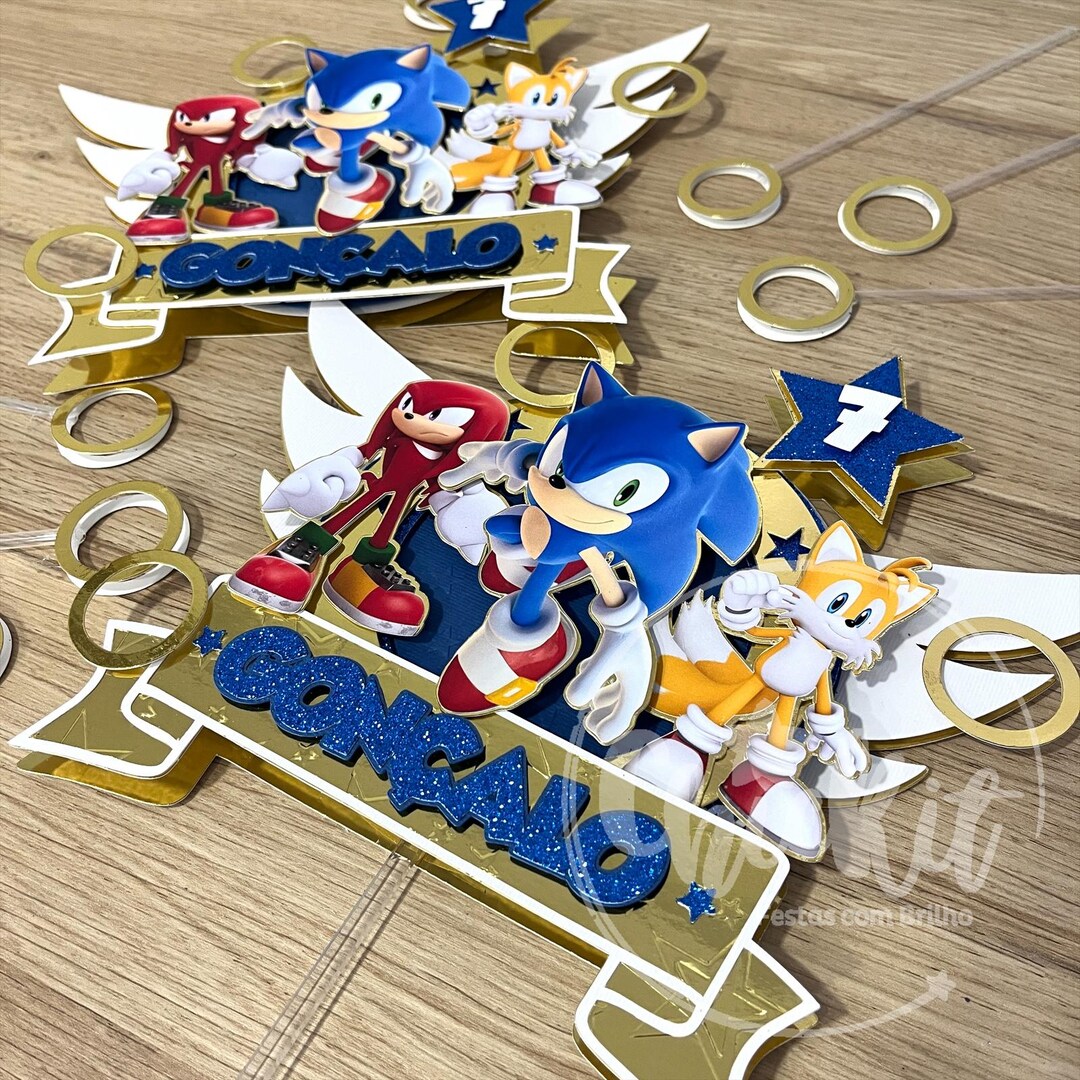 Sonic Birthday CAKE TOPPER - Sonic Cake Topper - Etsy