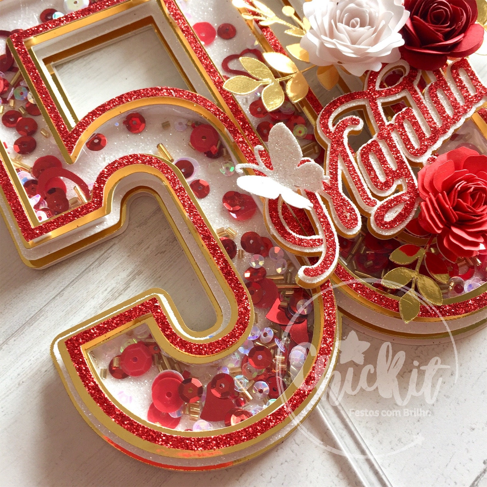 Number Shaker Cake Topper / Cake Topper - Etsy