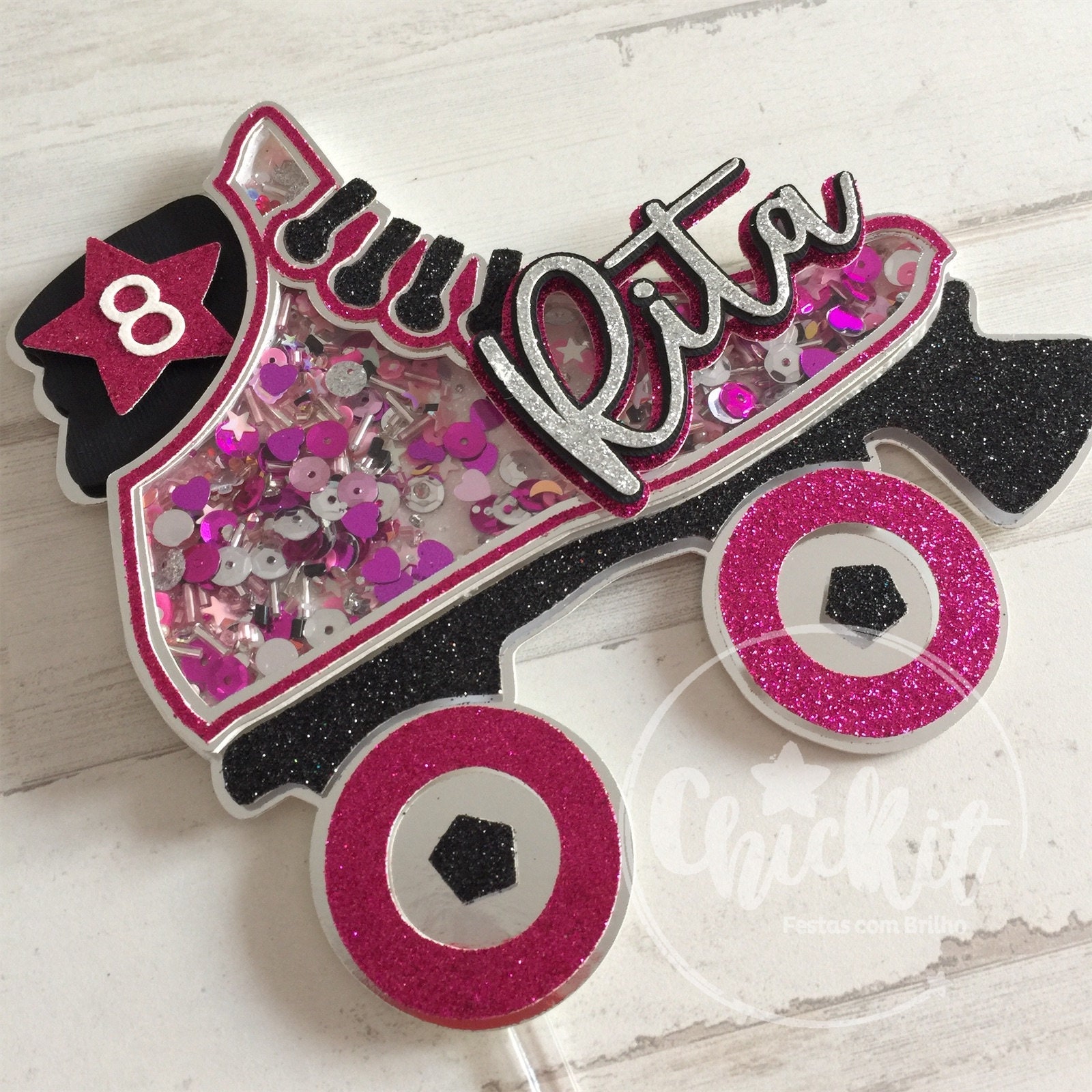 Rollerblades/roller Skates Cake Topper With Light - Etsy