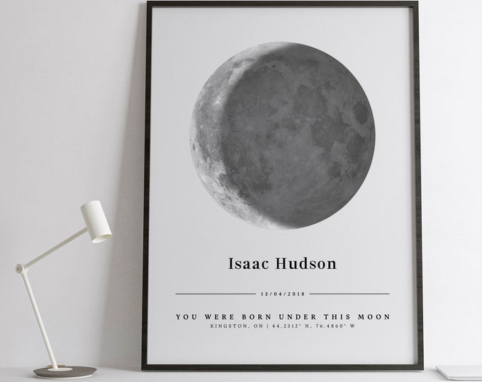 Custom Moon Phase Print for Her | Constellation Star Map Poster | Night ...