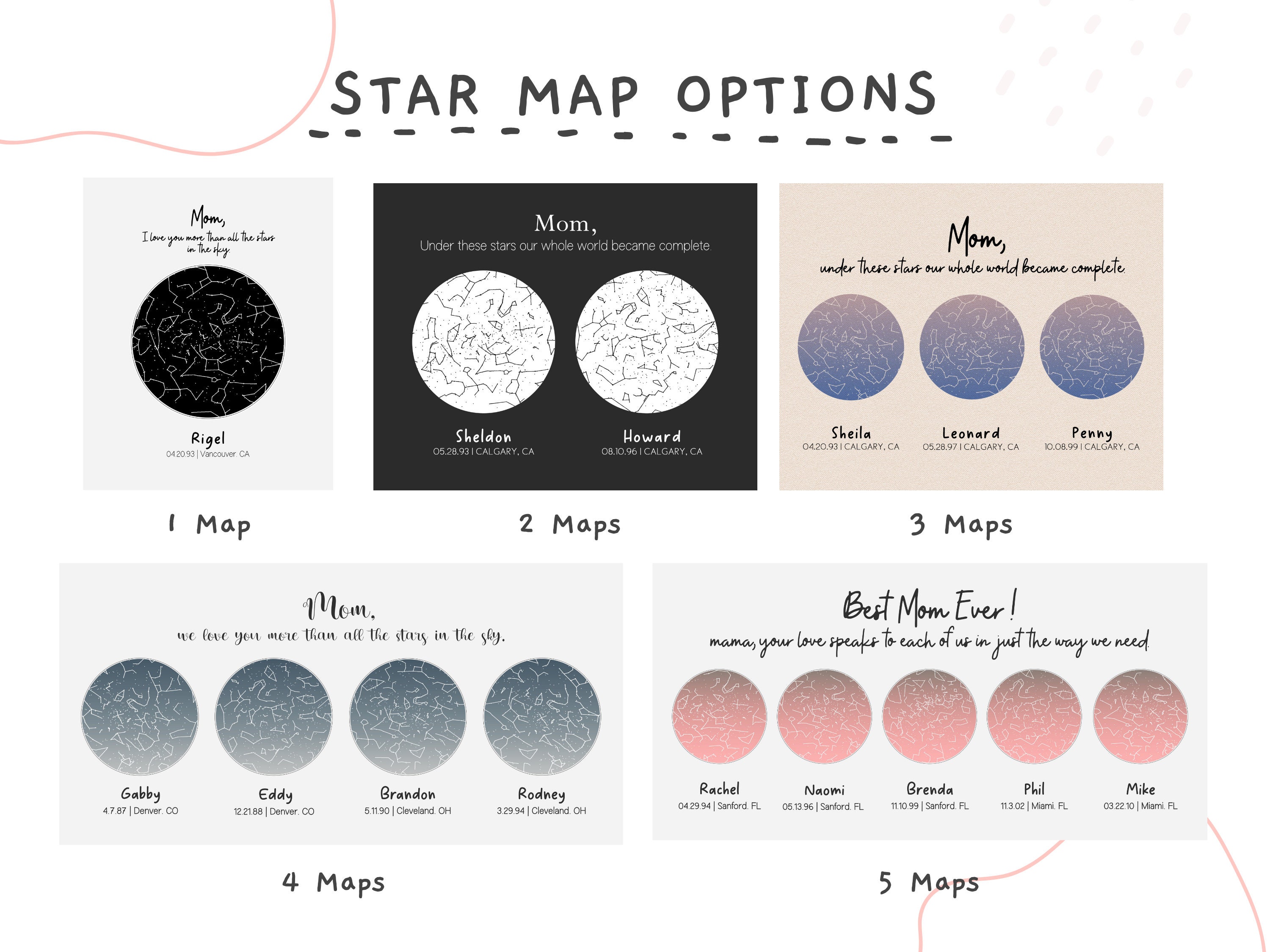 Custom Star Map Print Night Sky by Date Sky Map Personalized - Etsy Canada