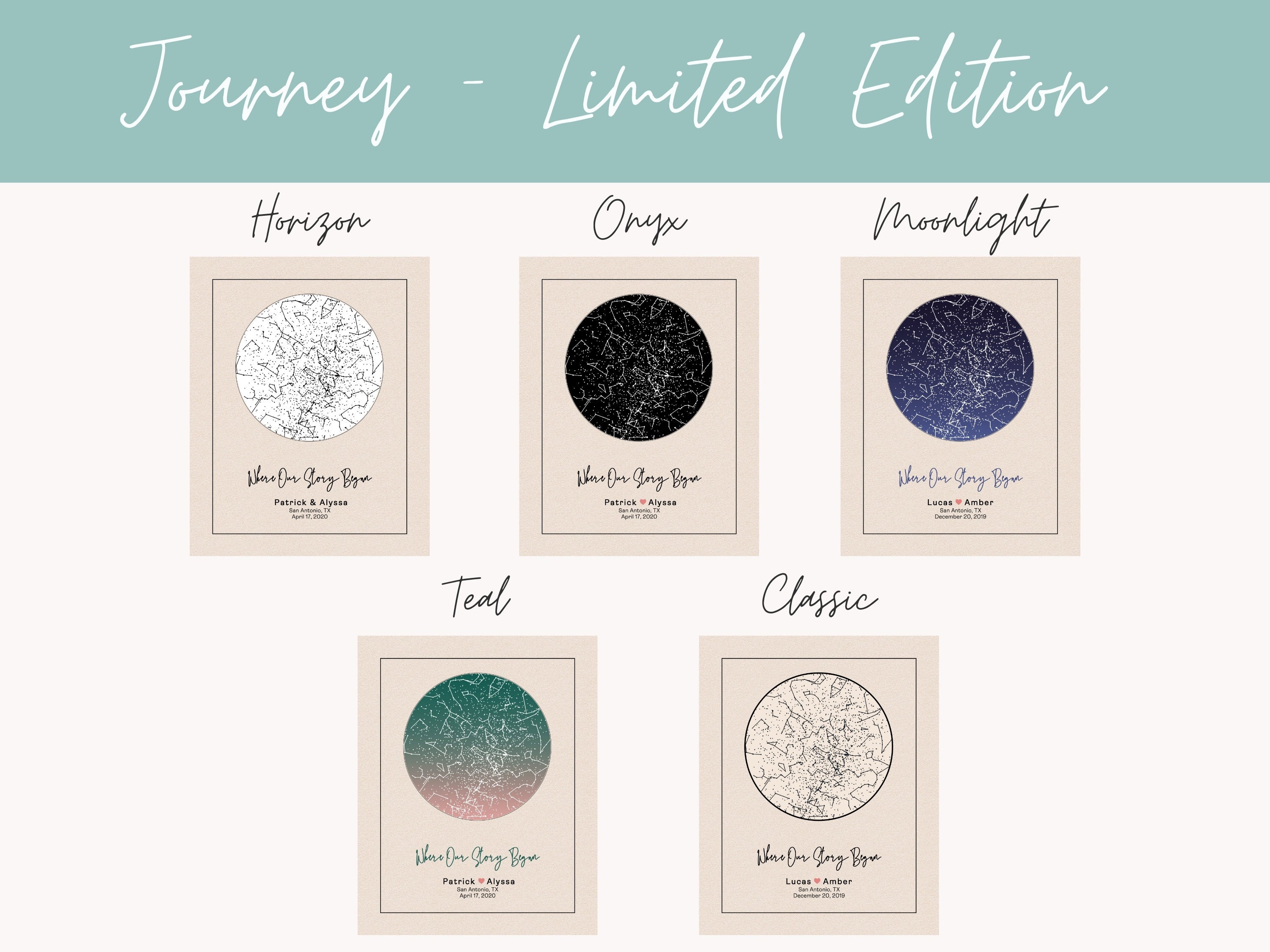 Custom Star Map Frame by Date Night Sky Print Personalize Gift for ...