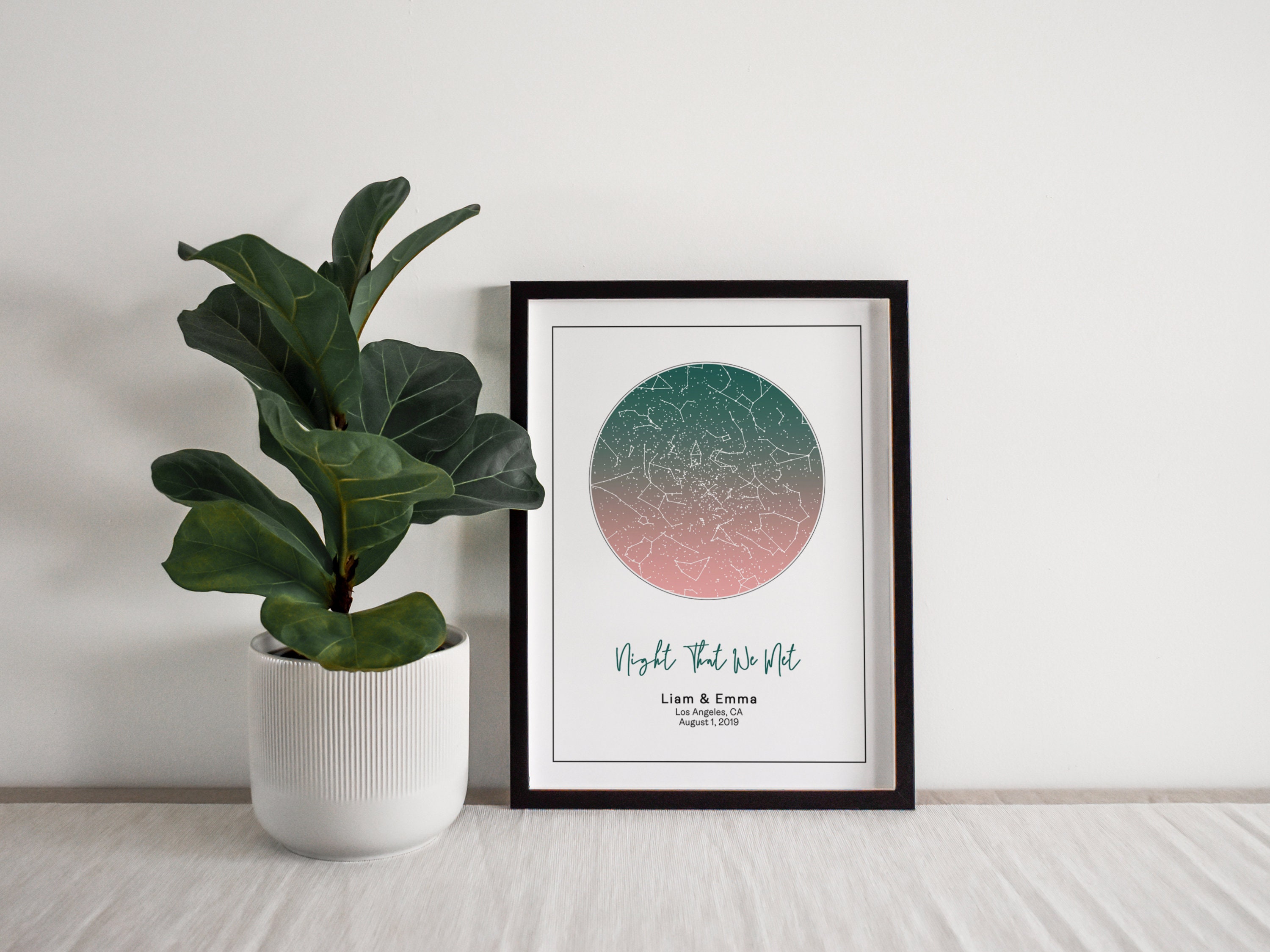 Custom Star Map Frame by Date Night Sky Print Personalize Gift for ...