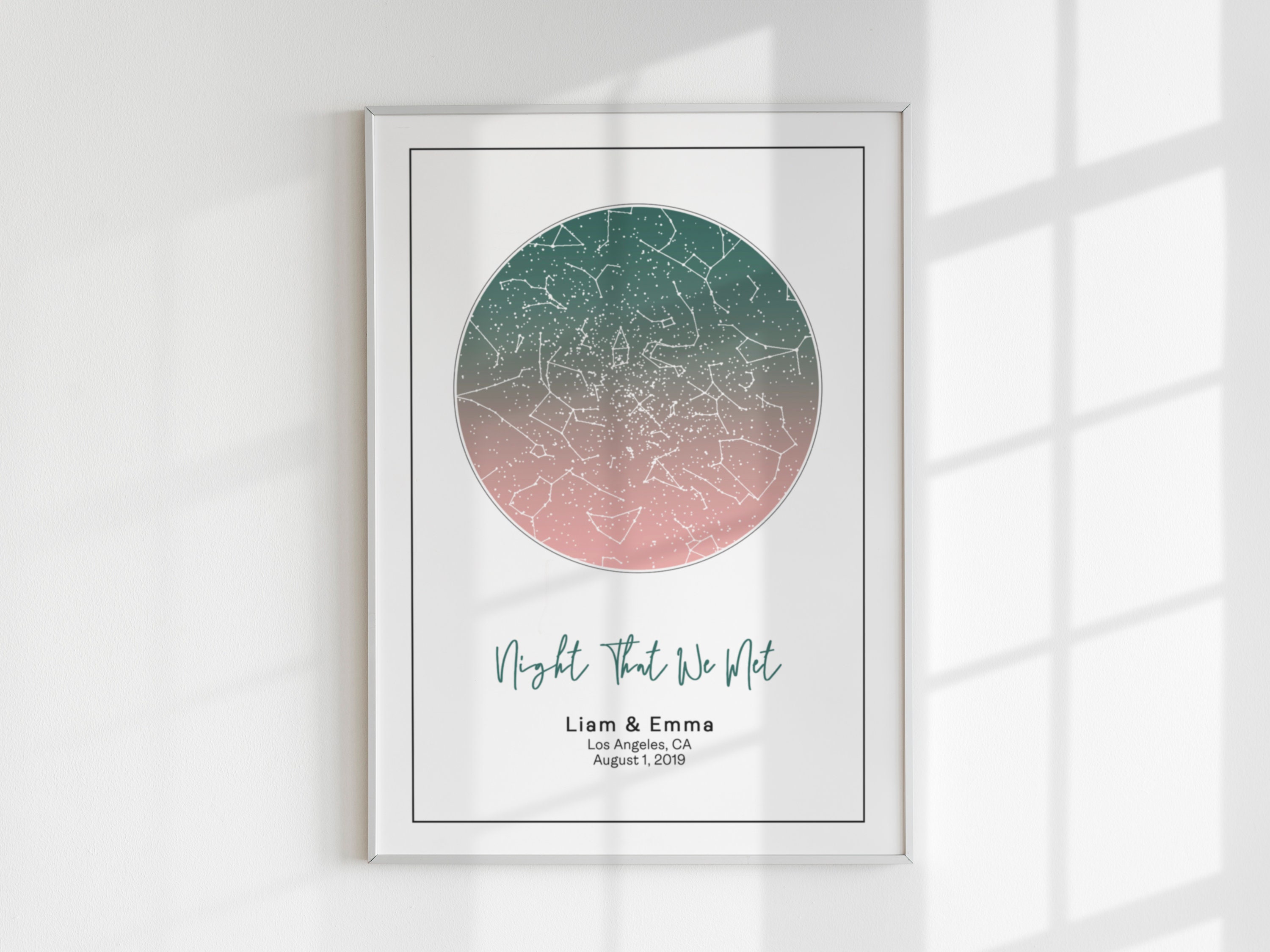 Custom Star Map Frame by Date Night Sky Print Personalize Gift for ...