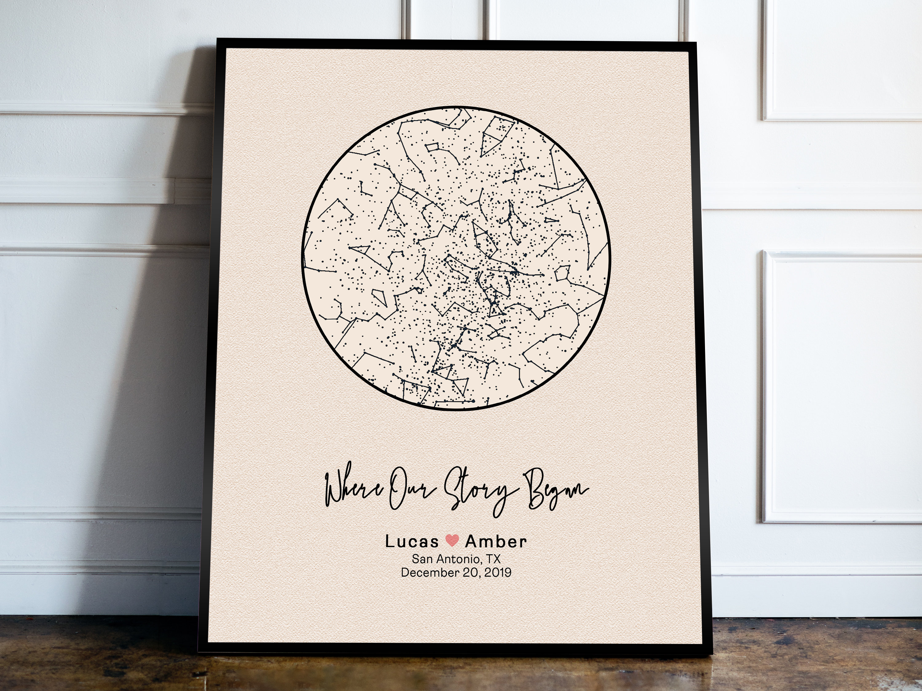 Custom Star Map by Date Night Sky Print Star Chart Personalized Wedding ...