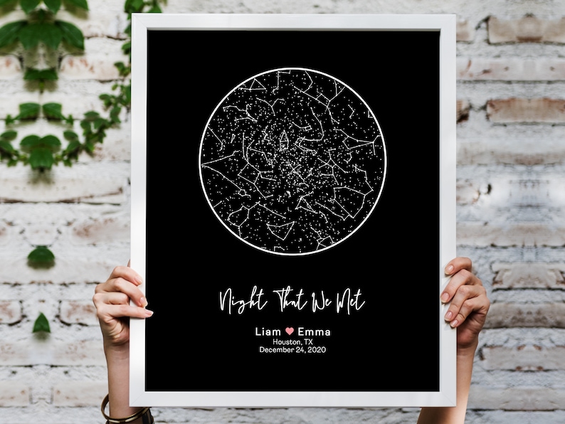 Custom Star Map Framed by Date Night Sky Print Personalized - Etsy