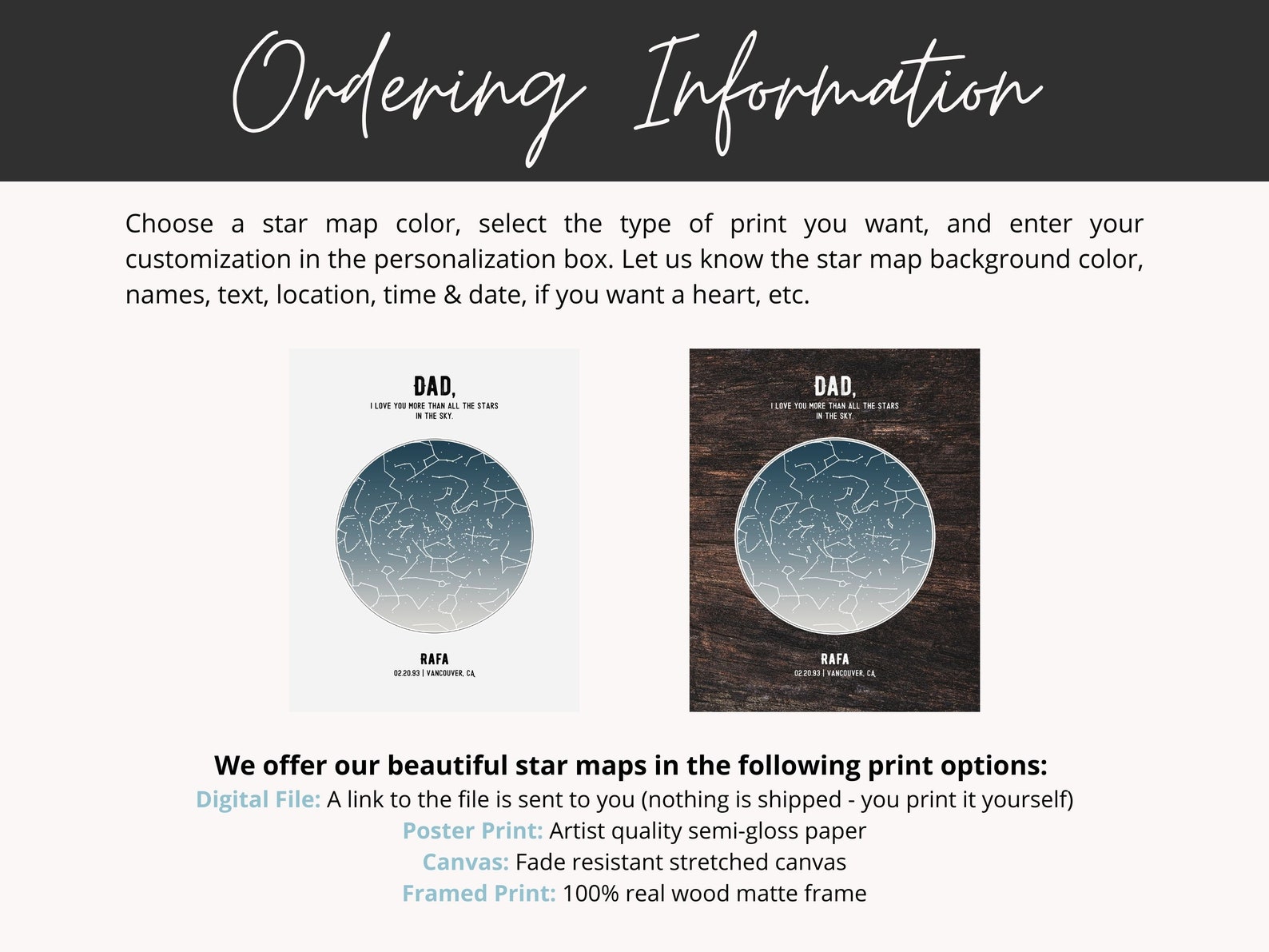 Constellation Print Custom Star Map Gift Night Sky Map by Date ...