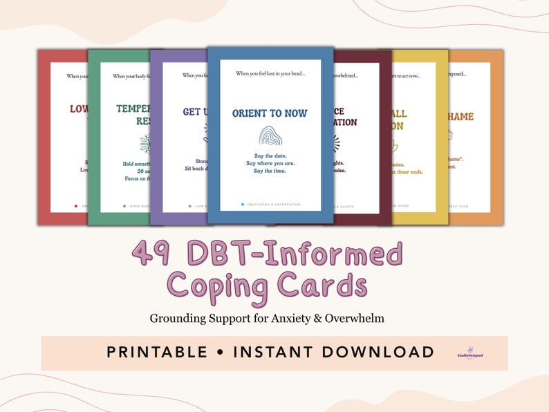 49 Grounding Cards for Anxiety PDF | Dbt-inspired Coping Tools ...
