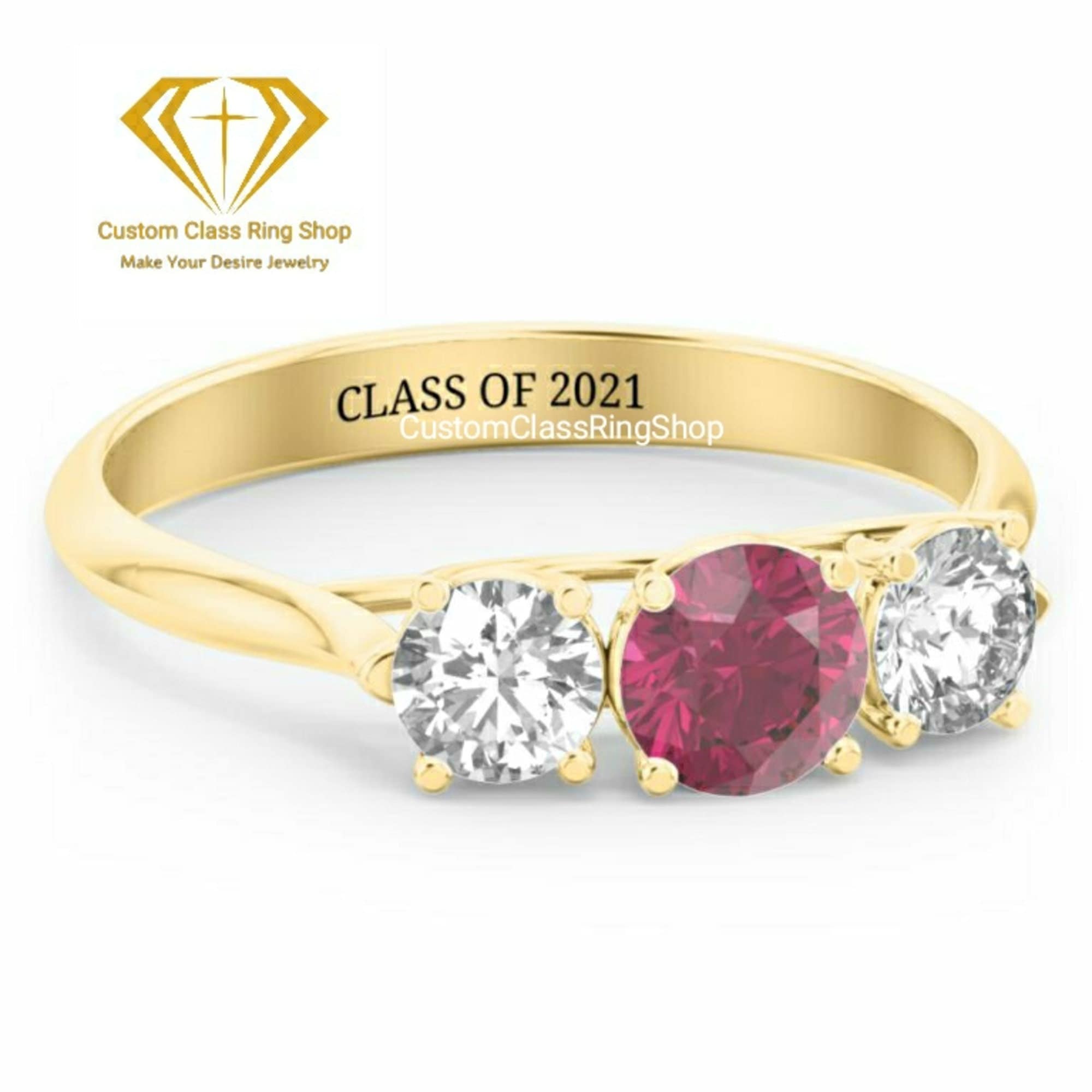 Graduation Gift,custom School Class Ring, Unique Custom Class Diamond ...