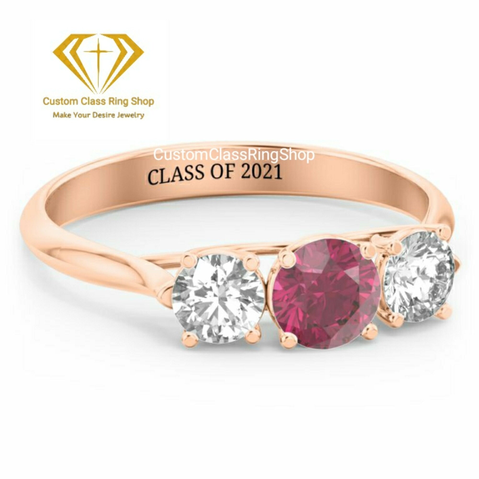 Graduation Giftcustom School Class Ring Unique Custom Class - Etsy