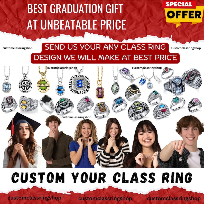Custom University Ring: Engraved Sterling Silver Class Ring - Etsy