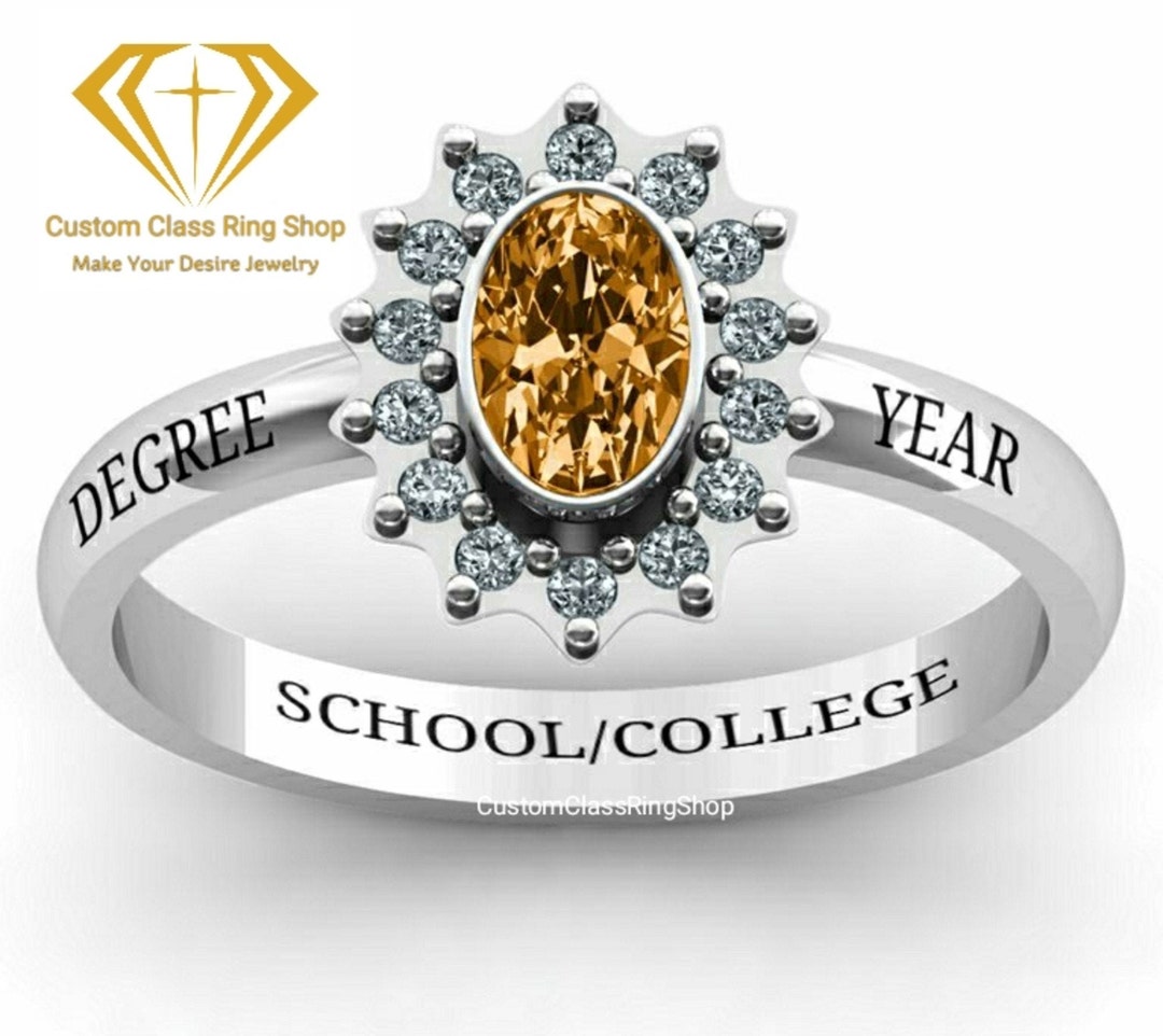 Custom High School Class Ring: Solid Gold Graduation Ring - Etsy
