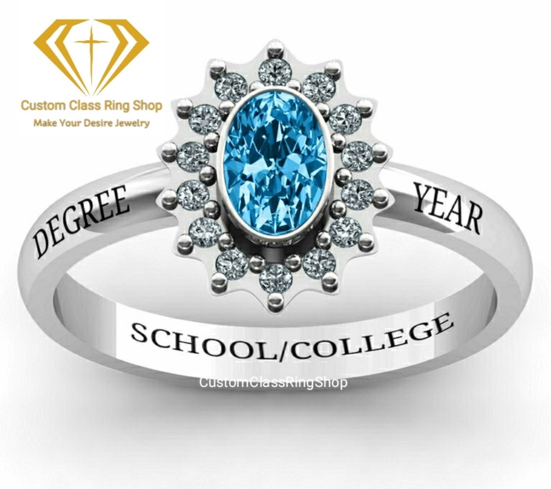 Custom Class Ring for Woman | Graduation Ring Semi-fine Jewelry ...