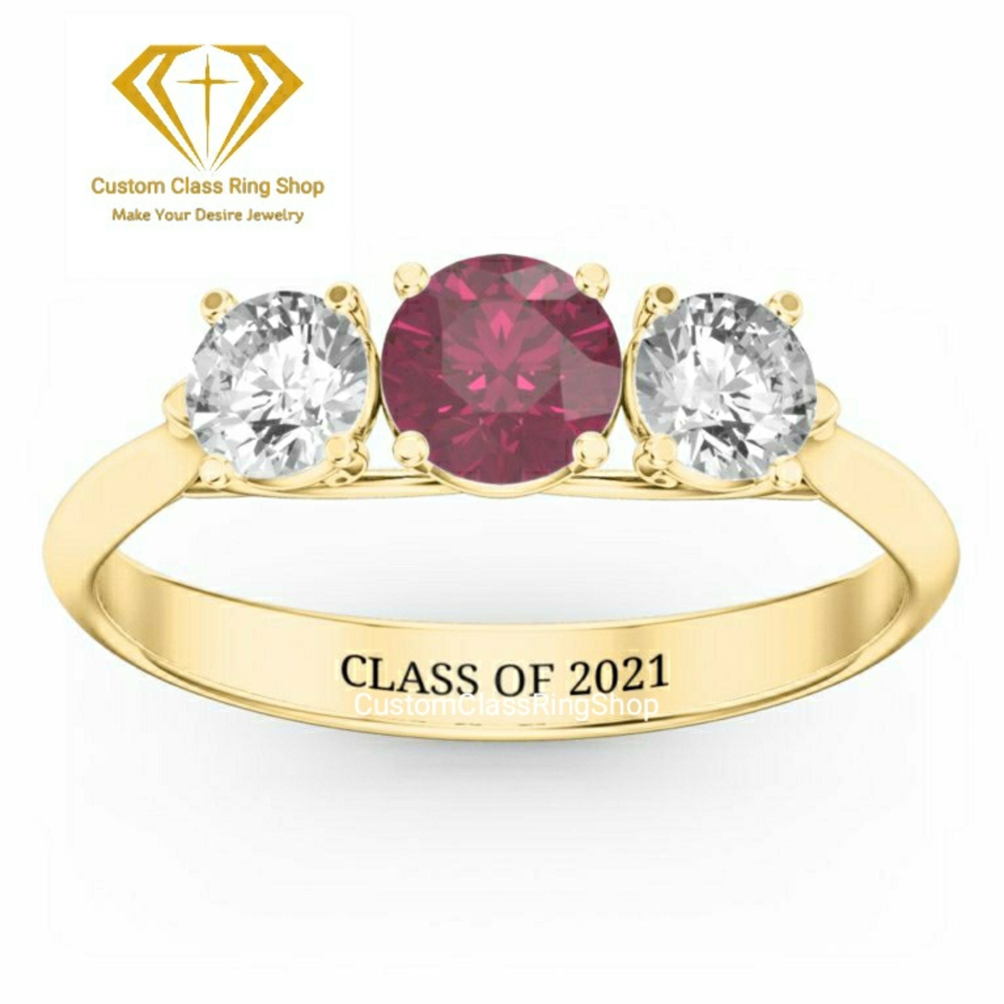 Graduation Giftcustom School Class Ring Unique Custom Class - Etsy