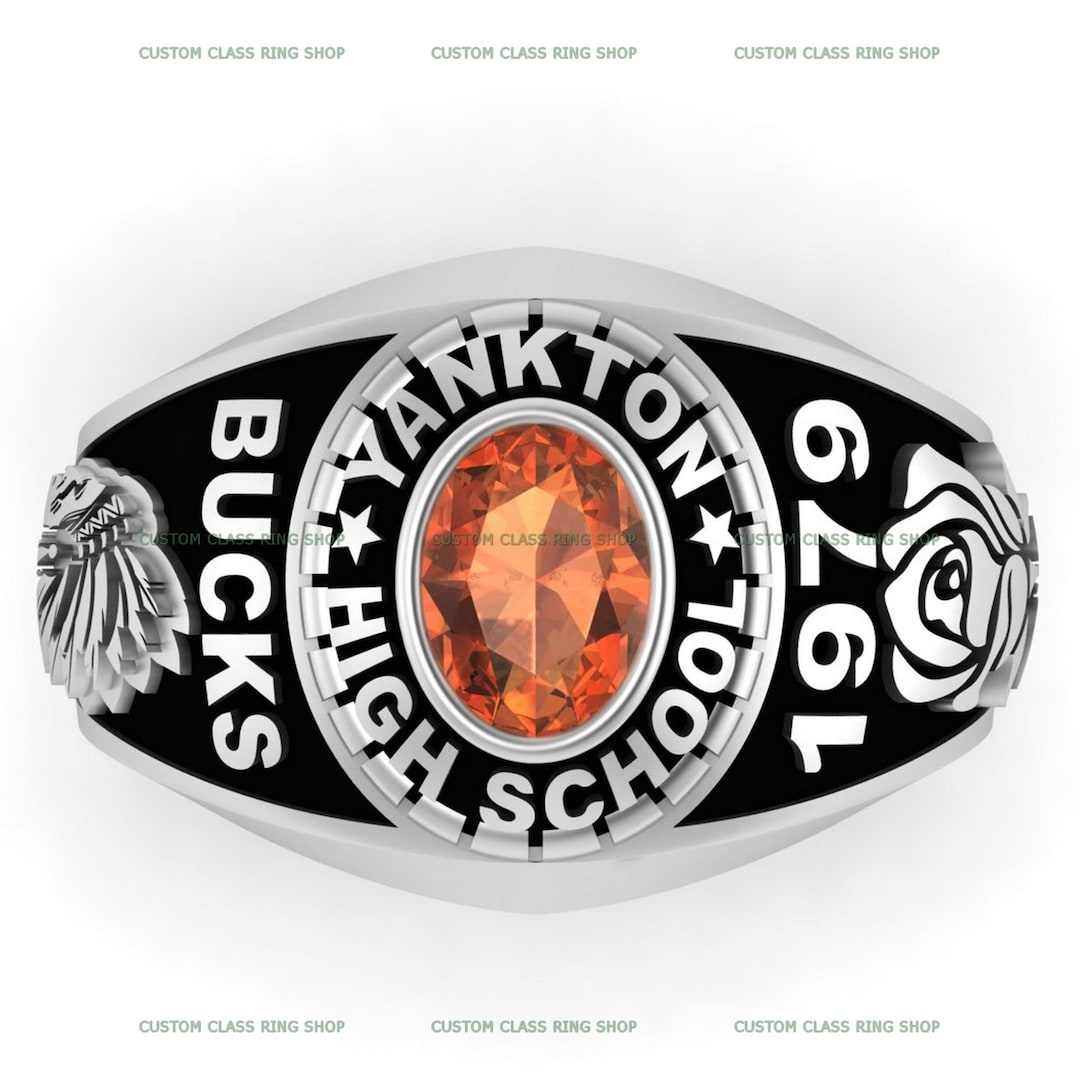 Custom Class Ring • Personalized Graduation Ring • Solid Sterling ...