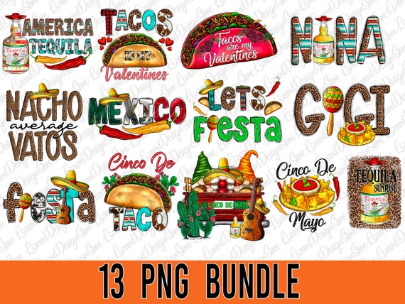 Mexican Bundle Png Cinco De Mayo Png Mama Cita Cowhide - Etsy