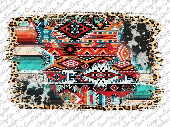 Serape Aztec Leoaprd Background Png Serape Aztec Sublimation - Etsy