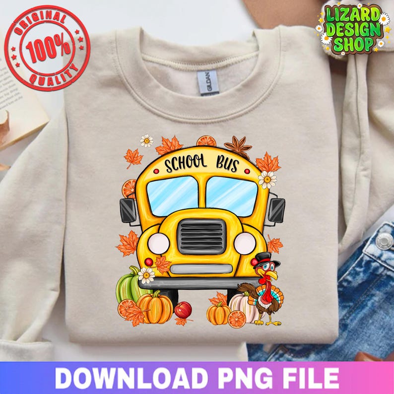 Fall Pumpkins School Bus Png Sublimation Design Download, School Bus ...