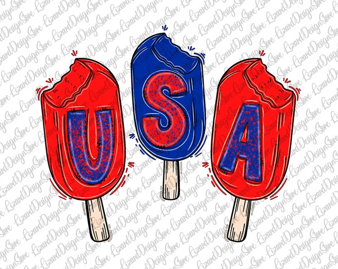 Watercolor Patriotic Ice Cream Png,4th of July Ice Cream ,USA Ice-cream ...